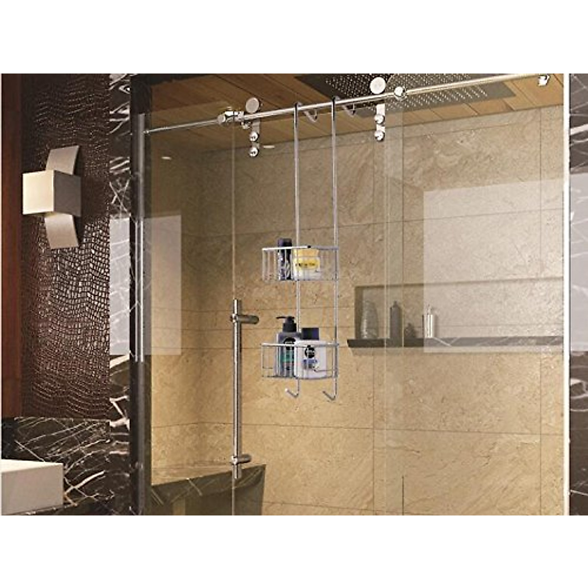 Magionline Shower Caddy Hang Over The Shower door |shampoo holder for shower