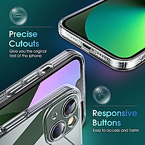 Supdeal Crystal Clear Case for iPhone 13 Mini, [Not Yellowing] [Camera Protection] [Military Grade Drop Tested] Transparent Shockproof Protective Phone Case Soft Silicone Slim Cover, 5.4", Transparent