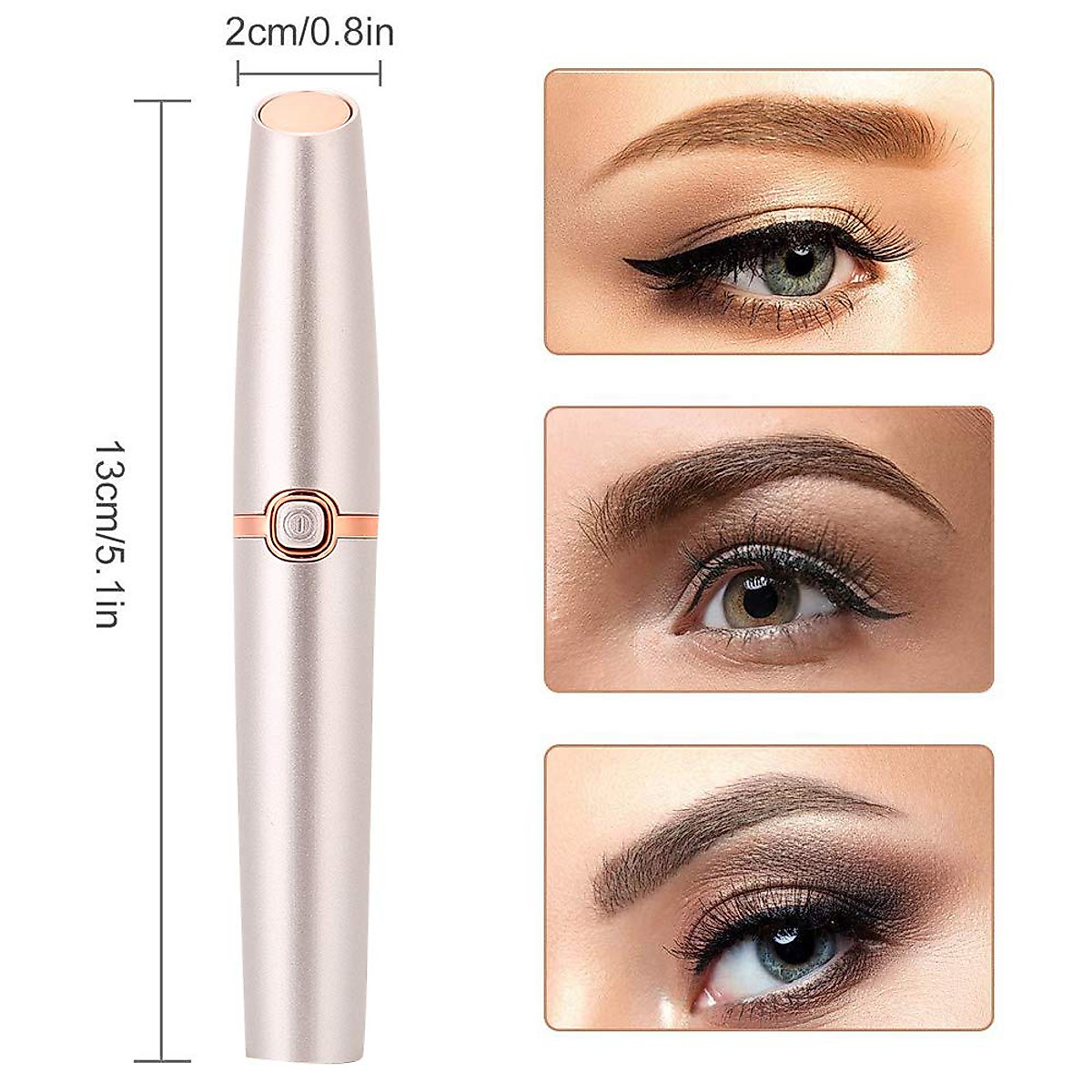 ZJchao Facial Hair Removal for Women, Eyebrow Trimmer Body Hair Groomers USB Rechargeable Painless Portable Precision Electric Eyebrow Hair Remover for for Nose Lips Face Body