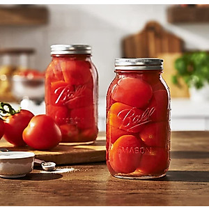 Regular Mouth Mason Jars 32 oz - (3 Pack) - Ball Regular Mouth Quart 32-Ounces Mason Jars With Airtight lids and Bands - For Canning, Fermenting, Pickling, Storage - Microwave & Dishwasher Safe