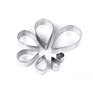 OKUBOX BT02 7pcs/set Stainless Steel Rose Petal Cake Cookie Cutter Mold Pastry Baking Mould Tear Drop Cutter Set
