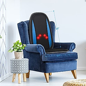 COMFIER Shiatsu Back Massager with Heat -Deep Tissue Kneading Massage Seat Cushion, Massage Chair Pad for Full Back, Electric Body Massager for Home or Office Chair use, Gifts for Men, Dad