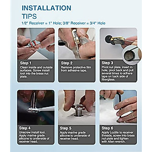 sixcow 3/8'' Quick Release Boat Fender Holder - Marine Stainless Steel Quick-Release Boat Fender Holder Mount Cleat Hook, Receiver Not Included