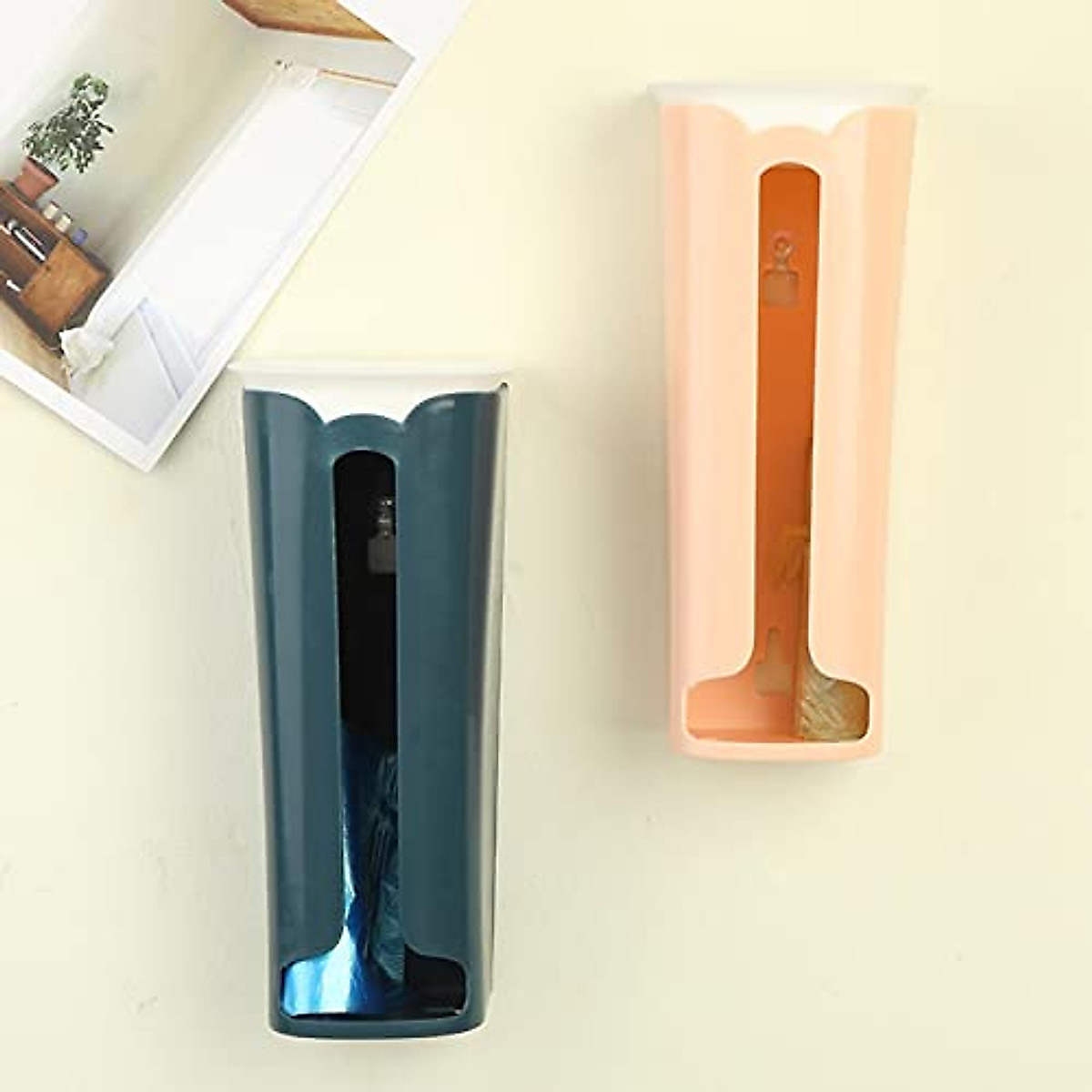 MYCENSE Storage Rack Grocery Bag Holder Decor Stackable Shoe Cover Waterproof Dispenser Wall Mounted for Cabinet Kitchen Bathroom Hotel, Grey