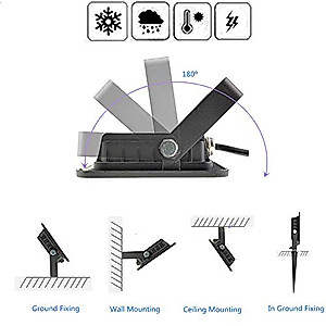 ZSGoes 6 Pack Warm White 10W LED Flood Light Outdoor Waterproof IP65, Wall Security Landscape Lamp, Home, Square, Yard, Garage, Street, Pathway, Spike Stand, Low Voltage 12V 24V 36V 48V 60V DC AC