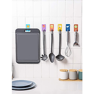 MOVALUE Kids Wall Hooks - Adhesive Wall Hanging Hooks for Kids - Cute Wall Animal Hooks - Towel Hook Child - Childrens Hangers for Bedroom, Bathroom or Nursery, 8 Pack