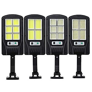 AKSPET Lights 1pack LED COB Solar Light IP65 Waterproof PIR Motion Sensor Remote Control Garden Outdoor Lighting Solar Street Lamp with Lamp Pole Household Bulbs (Color : Style 2)