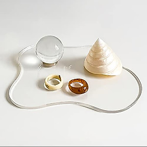 2Pcs Acrylic Irregular Coaster, Transparent Coaster for Desk, Creative Decorative Plate Coaster Mug Pad Mug Pad Coffee Cup Coaster Dining Table Shooting Props (7x6 Inch)