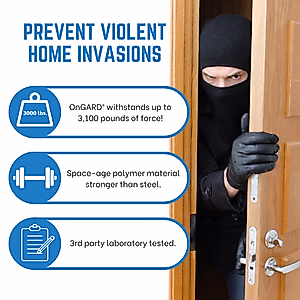 OnGUARD Security Door Brace | Door Barricade | Prevents Home Invasions, Burglaries & looters | OnGARD Withstands up to 3000 Lbs of Violent Force | French Door Security |