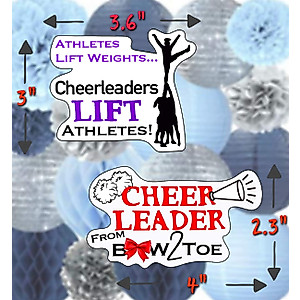 Cheer Stickers - Perfect Cheer Gifts for Cheerleaders - Waterproof, Durable 100% Vinyl - Anywhere You Need Cheer Stickers for Water Bottles, Laptop, Car Decal, Party Giveaways