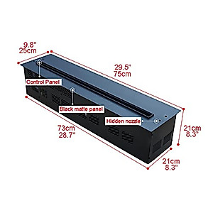 TEXBOOK Water Vapor Electric Fireplace 3D Simulation Flame Electric Fireplace Recessed with Automatic Water Filling Function and Flame Adjustment 3D Fire Effect Fake Fireplace