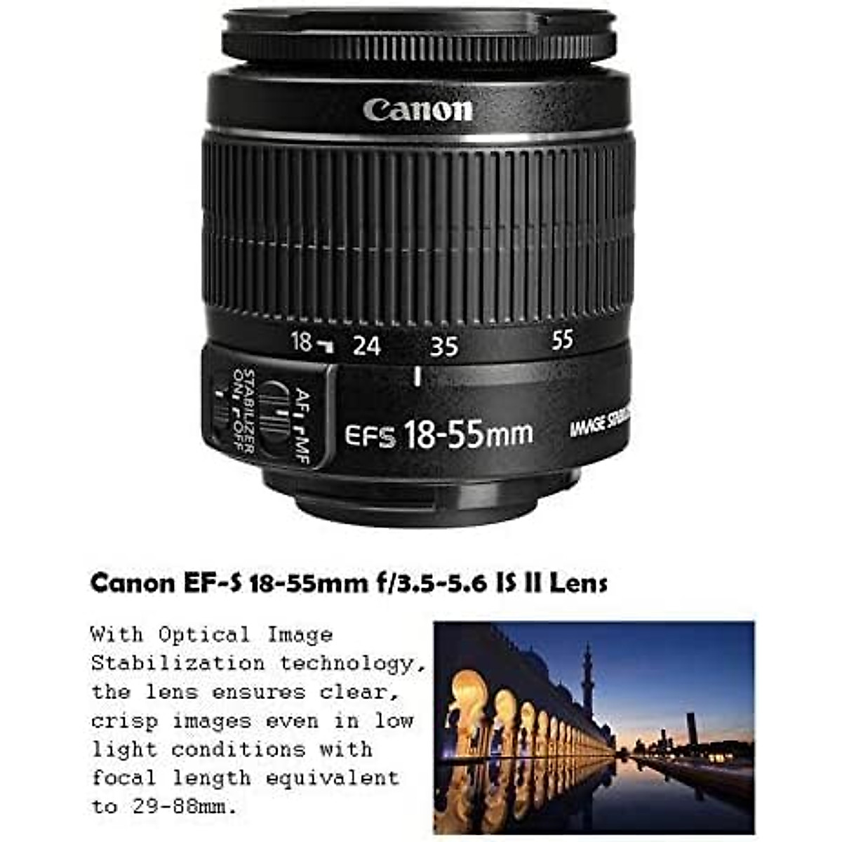 Canon EOS Rebel T7 DSLR Camera EF-S 18-55mm is II Lens Bundle + 2pc SanDisk 32GB Ultra High Speed Memory Cards + Accessory Kit