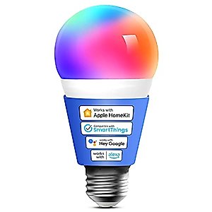 meross Smart LED Light Bulb, Smart WiFi LED Bulbs Compatible with Apple HomeKit, Siri, Alexa, Google Home & SmartThings, Dimmable E26 Multicolor 2700K-6500K RGBWW, 810 Lumens 60W Equivalent, 1 Pack