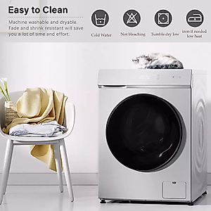 PERHOM 100% Cotton Quilt Queen Size - 3 Pieces Boho Striped Lightweight Soft Breathable Beige Gray White Bedding Set with 2 Shams, Bohemian Pattern Printed Bedspread/Coverlet/Comforter for All Season