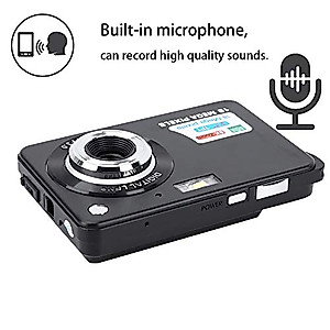 Digital Camera COMS Sensor 18MP, HD Digital Video Camera Auto Focus Camera with 8X Zoom, 2.7 Inch Screen, USB 2.0 Port, Builtin Speaker, Battery Operated, for Senior Kids(Black)