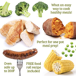 Disposable Heat Resistant Cooking Bags – Multi-Use BPA-Free Plastic Food Bags Good For Poultry & Vegetables. For Cooking, Reheating, Microwave, Roasting, & Defrosting,– 50 Pack