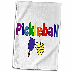 3D Rose Colorful Pickleball Letters and Paddles TWL_200134_1 Towel, 15" x 22", Multicolor