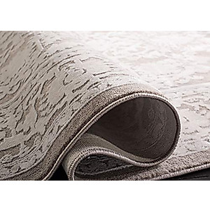 SAFAVIEH Reflection Collection Area Rug - 6'7" Round, Beige & Cream, Vintage Distressed Design, Non-Shedding & Easy Care, Ideal for High Traffic Areas in Living Room, Bedroom (RFT665A)