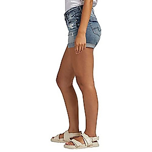 Silver Jeans Co. Women's Suki Mid Rise Curvy Fit Short, Med Wash EKC249, 29