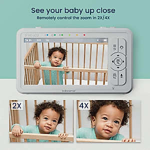 Babysense True Sleep Duo - HD Video & Movement Baby Monitor - HD Bundle Pack - HD Split Screen 5" Video Monitor with Two PTZ Cameras & Babysense 7 Under-The-Mattress Baby Movement Monitor - 2 in 1