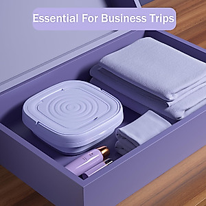 Oivley Portable Washing Machine Foldable, Small Washing Machine with 3 Modes Deep Cleaning, Mini Washer for Baby Clothes, Underwear or Small Items, Apartment, Dorm, Camping, RV, Travel, Laundry-Purple