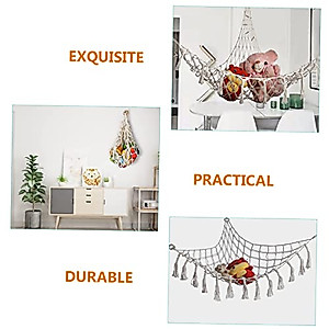 Veemoon Triangular Net Bag Decor Stuffed Sloth Plush Nursery Holder Net Corner Hammock Organizer Dirty Clothes Storage Hammock Wall Hanging Net Display Net