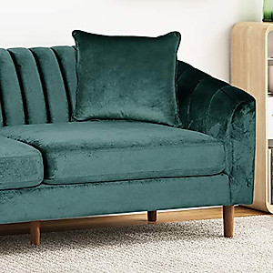Christopher Knight Home Susan Velvet 3 Seater Sofa, Teal + Dark Brown
