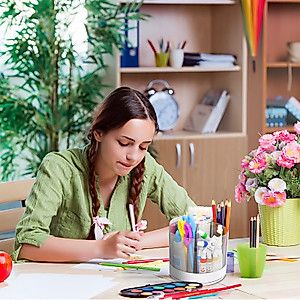 Vusmer Pencil Holders & Pen Holders for Desk 6 Slots 360 Degree Rotating Desk Organizers for Desk Desktop Storage