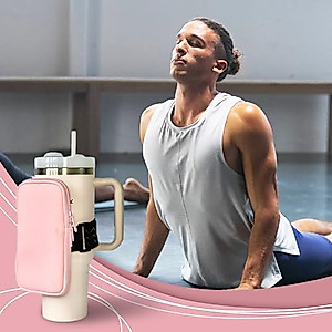 Water Bottle Pouch for Stanley, Water Bottle Accessories, Stanley Fanny Pack, Stanley Tumbler Accessories, Stanley Cup Pouch, Gym Accessories for Women, Stanley 40oz Accessories - Pink Dusk