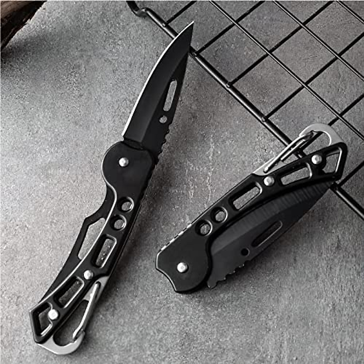 EPZEY Men's pocket folding knife, mini folding key chain knife with clip, women's stainless steel knife cutting knife, outdoor camping pocket knife, men's gift
