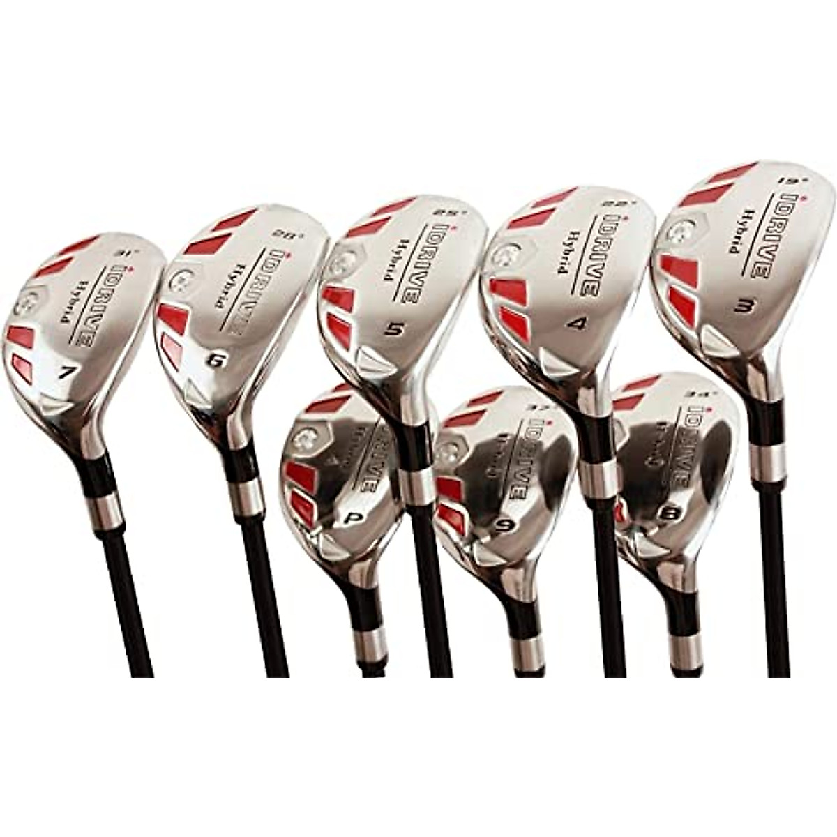 iDrive Hybrids Senior Men’s Golf All Complete Full Set, which Includes: #3, 4, 5, 6, 7, 8, 9, PW Senior Flex with Premium Arthritic Grip Right Handed Utility “A” Flex Clubs