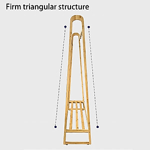 SOBIBO Bamboo Clothes Rack, Garment Rack Rolling Coat Rack Multifunctional Bedroom Hanging Rack Clothing Organizer,Nature