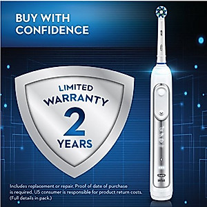 Oral-B 7500 Electric Toothbrush with Replacement Brush Heads and Travel Case, White