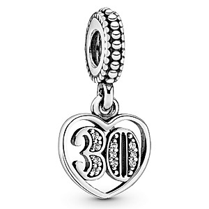 Pandora 30th Celebration Dangle Charm Bracelet Charm Moments Bracelets - Stunning Women's Jewelry - Gift for Women in Your Life - Made with Sterling Silver & Cubic Zirconia