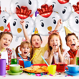 Libima 12 Pcs Chicken Balloons Aluminum Film Farm Animal Decorations Balloons Birthday Party Supplies BBQ Party Decorations Baby Shower Supplies Family Photo Booth Courtyard Decor (Cute Style)