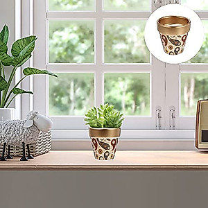 Happyyami Vintage Decor Vintage Ceramic Succulents Planter Flower Pot Pen Pencil Cup Brush Holder Desk Organizer Mini Candy Bowl Ashtray Bonsai Container for Home Garden Office Decor