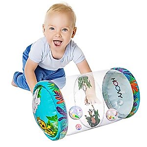 Hoovy Infant Crawling Toys | Toys for Crawling Babies | Crawling Toys for Babies 6-12 Months | Beginner Crawl Along Baby Roller | Drop Maze Tummy Time Activity Center