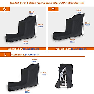 Iptienda Treadmill Cover, Folding Treadmill Cover with Zipper, Dustproof and Waterproof Cover Fit for Exercise Sports Running Machine Equipment, Perfect for Indoor or Outdoor Use, Black