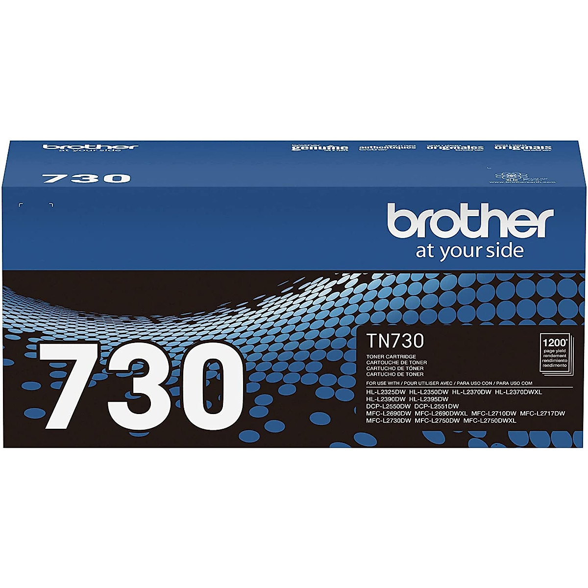 Brother Genuine Black Toner Cartridge 4-Pack, TN730, Replacement Black Toner, Page Yield Up to 1,200 Pages Each