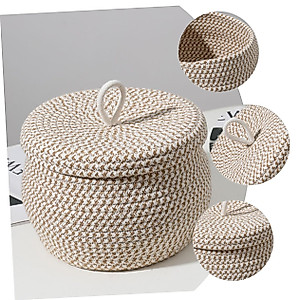 CAXUSD Rope Storage Basket Toilet Paper Basket Baskets with Lids Laundry Baskets Snack Trays Laundry Hamper Rope Basket Tablescape Decor Key Basket Jute Rope Cotton Rope Baby Fruit Basket