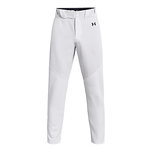 Under Armour Men's Utility Baseball Straight Leg Pant Pipe 22, (100) White / / Black, Medium