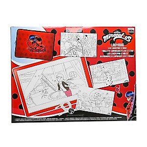 Miraculous Ladybug Portable LED A4 Light Pad Drawing Kit with Neoprene Case - Ultra-Thin USB Tracing Pad, Adjustable Light Box & 5 Coloring Pages - Art, Sketching, Tracing Tool (Ladybug)