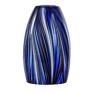 Karyfine Oval Glass Lamp Shade Only Art Glass Lamp Covers Light Fixture Replacement for Kitchen Island Mini pendant Ceiling Lights Chandelier Hand Blown Glass Shade Replacement (Brown and Blue）