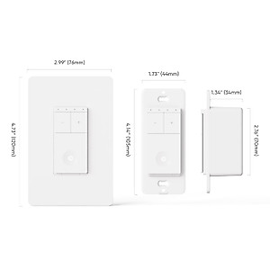TREATLIFE Smart Ceiling Fan Control, 4 Speed Fan Switch for Ceiling Fan, Neutral Wire Required, Smart Home Devices that Works with Alexa and Google Assistant, Remote Control, Schedule, No Hub Required