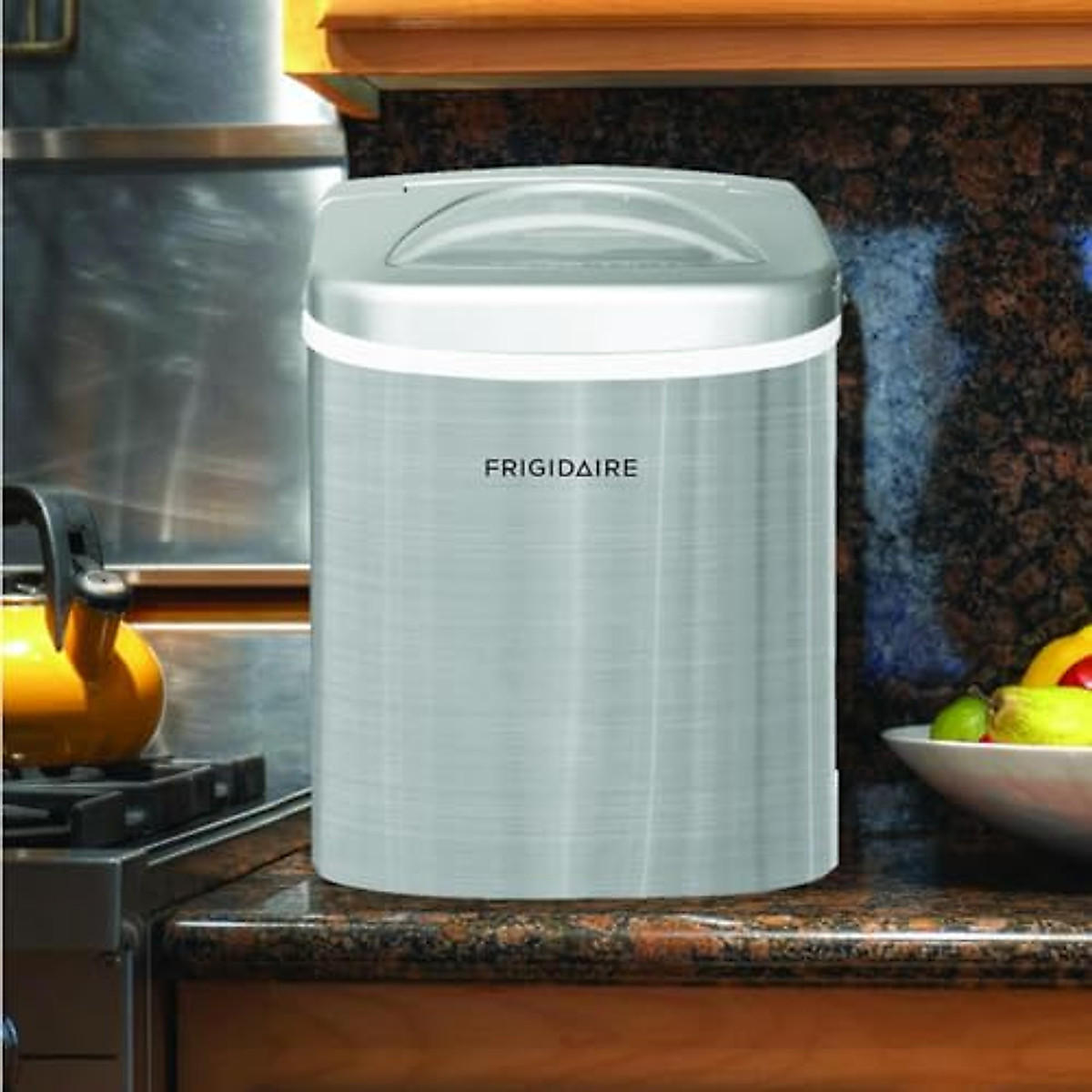 FRIGIDAIRE EFIC117-SS Stainless Steel 26 Lbs Ice Maker, Counter, Couter top