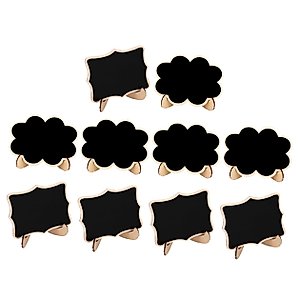 Ciieeo 10pcs Wood Decor Wood Bracket Light House Decorations for Home Miniture Decoration Wedding Signs Home Decor Miniature Holder Label Holders Mini Chalkboard Signs Food Household