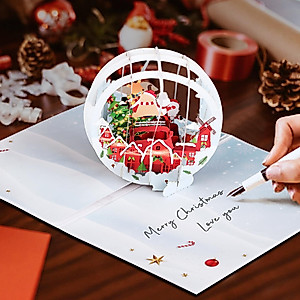 YunXianger Christmas Cards, Light and Music Merry Christmas Card, Funny 3D Pop Up Christmas Greeting Card with Envelope for Women Men Kids Husband Wife Mom Dad Daughter boyfriend