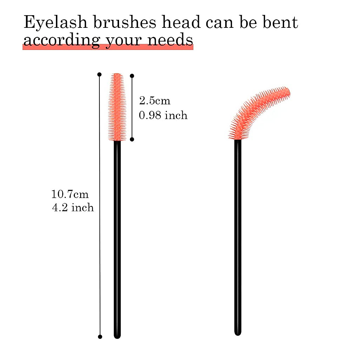 Shintop Disposable Silicone Eyelash Mascara Applicator Wands (Tower-Shape)