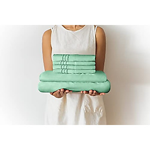 Queen Size Sheet Set - 6 Piece Set - Hotel Luxury Bed Sheets - Extra Soft - Deep Pockets - Easy Fit - Breathable & Cooling Sheets - Wrinkle Free - Comfy - Spa Blue Sheets - Queens Sheets - 6 PC