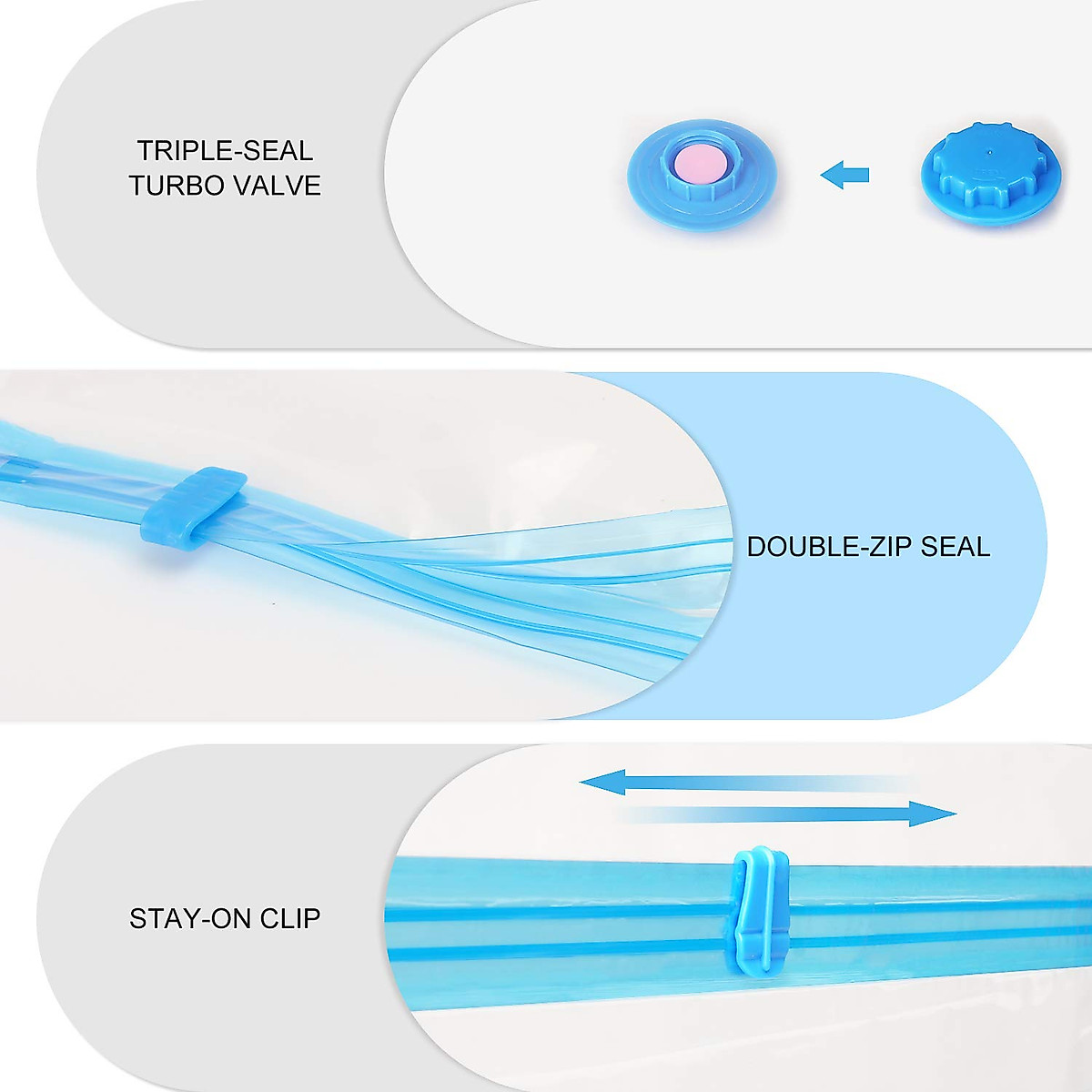 Vacuum Storage Bags for Clothes, 12 Pack Vacuum Sealer Bags Clothes Blankets 4 Jumbo +4 Large + 4 Medium Bolsas Para Guardar Rropa Cobijas with Travel Hand Pump and Laundry Bag